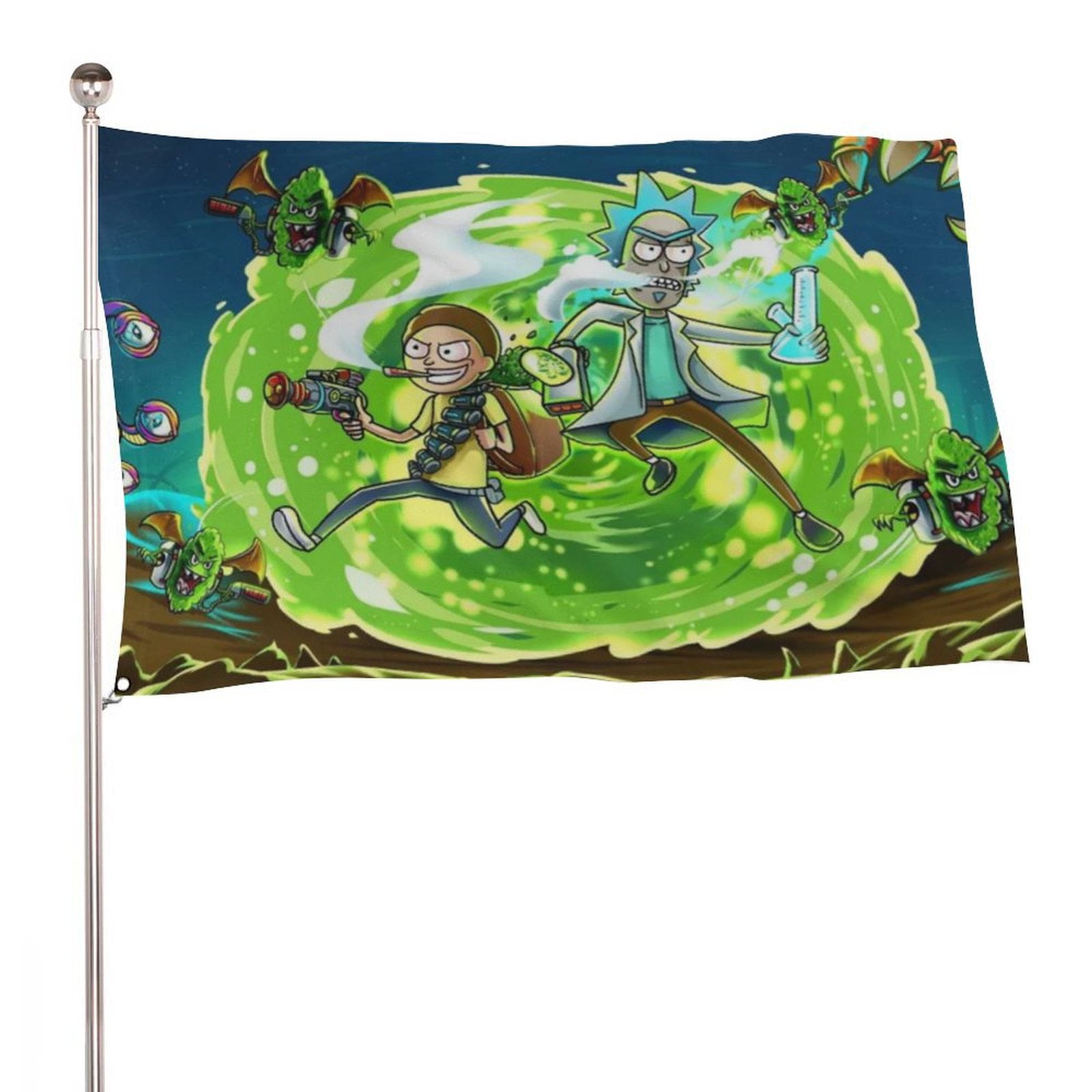 Rick And Morty Garden Banner - Double-Sided House Outdoor Flag for Yard ...