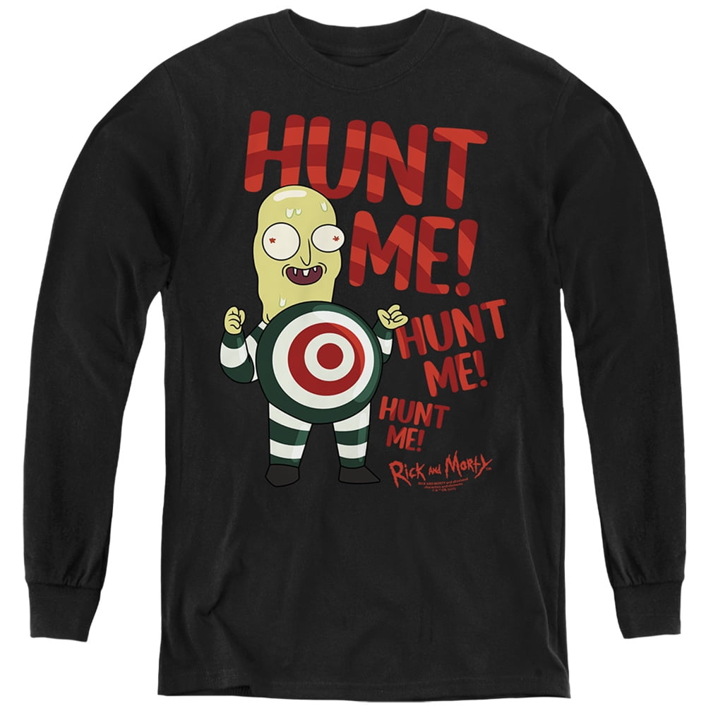 Rick And Morty Hunt Me Kids Long Sleeve T Shirt (Large) for Youth Boys ...