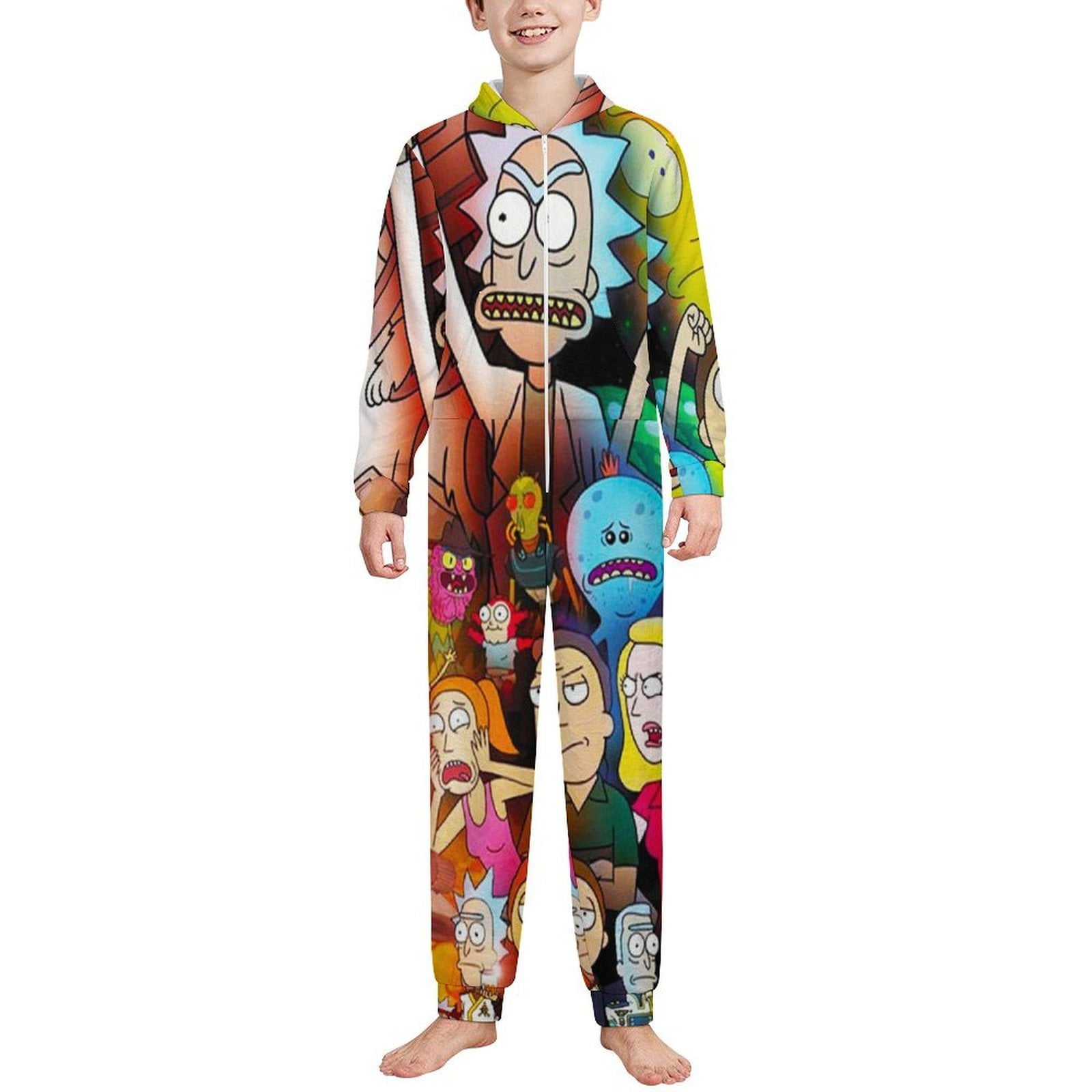 Rick And Morty Kids Hooded Jumpsuit Union Suit Onesie One Piece Blanket ...