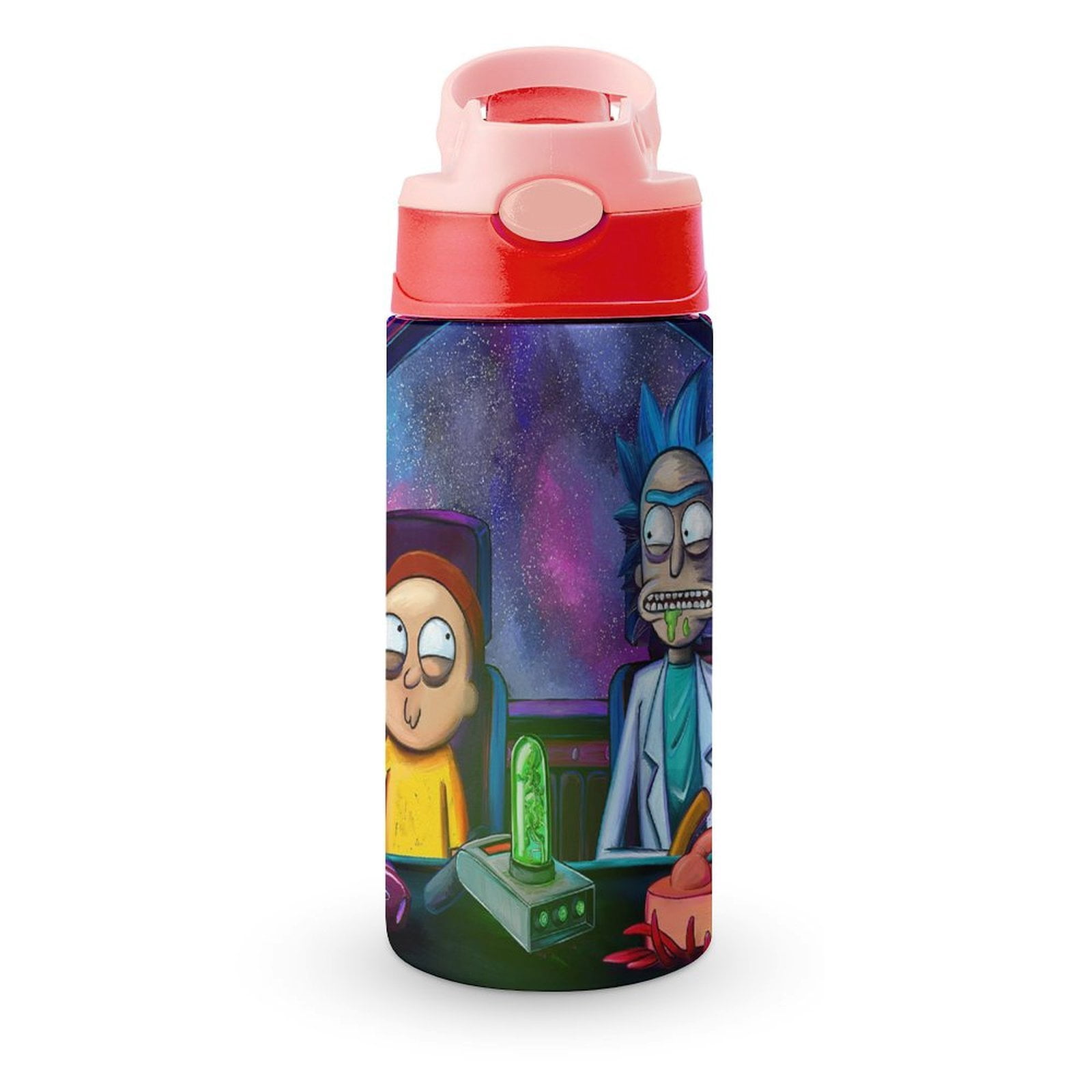 Rick And Morty Kids Water Bottle with Silicone Straw And Spill-Proof ...