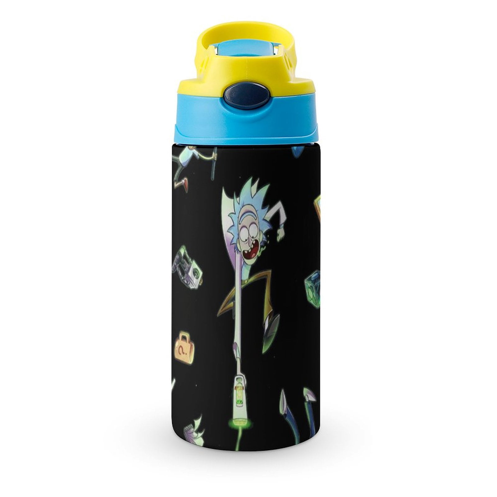 Rick And Morty Kids Water Bottle with Straw - Stainless Steel Vacuum ...