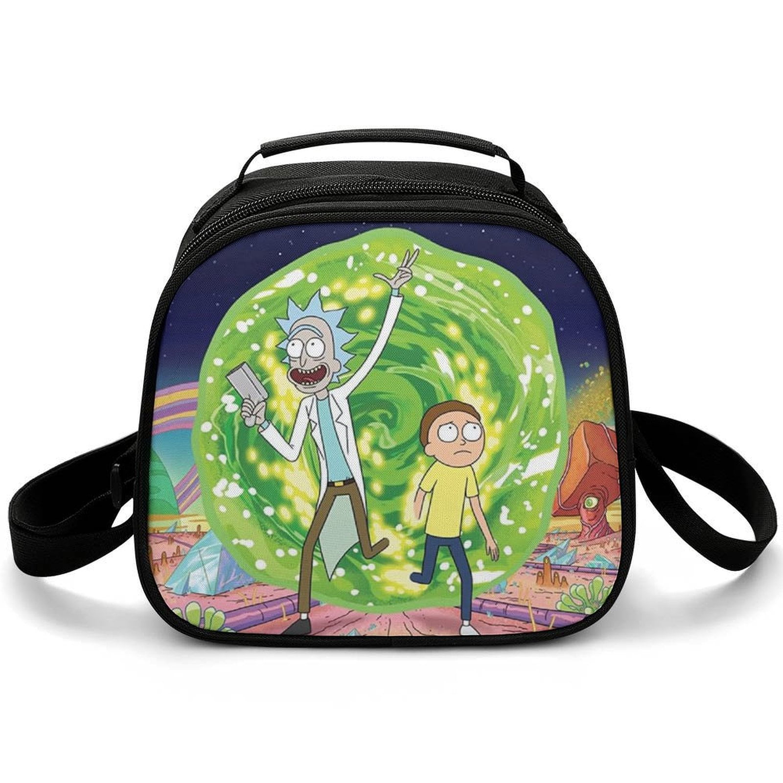 Rick And Morty Lunch Bag Cooler Bag Portable Meal Holder Shoulder Bag ...