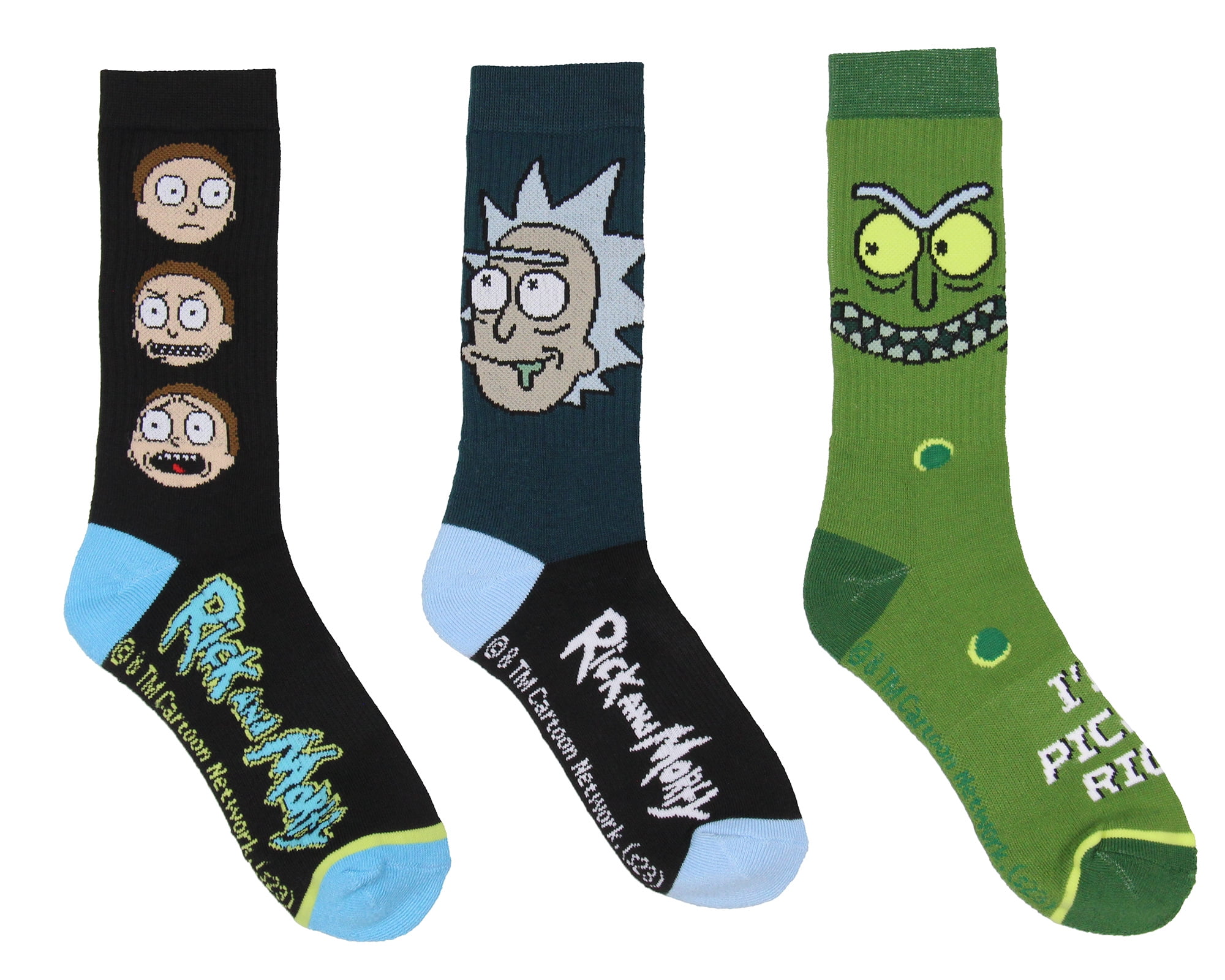 Rick And Morty Crew Socks 3 Pack, Pickle Rick Socks, Rick And Morty ...