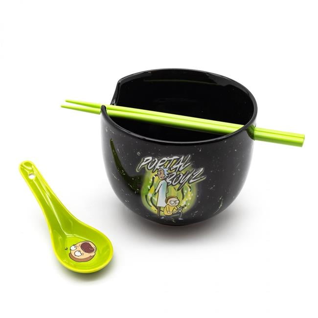 Rick And Morty Portal Boyz Ramen Bowl, Black and Green Ceramic ...