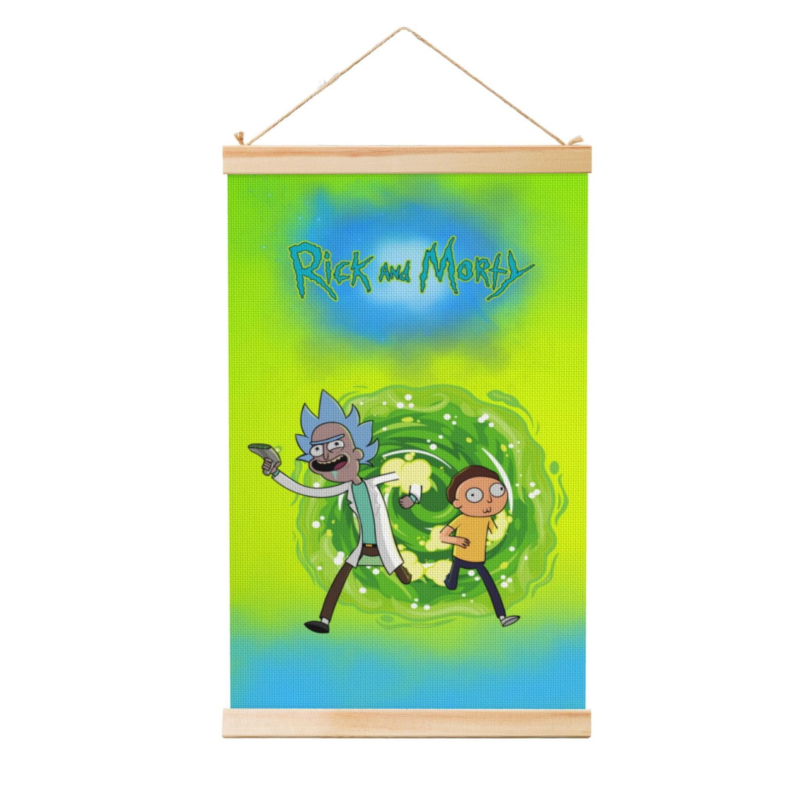 Rick And Morty Poster Aesthetic Canvas Wooden Shaft Wall Art Hanging ...