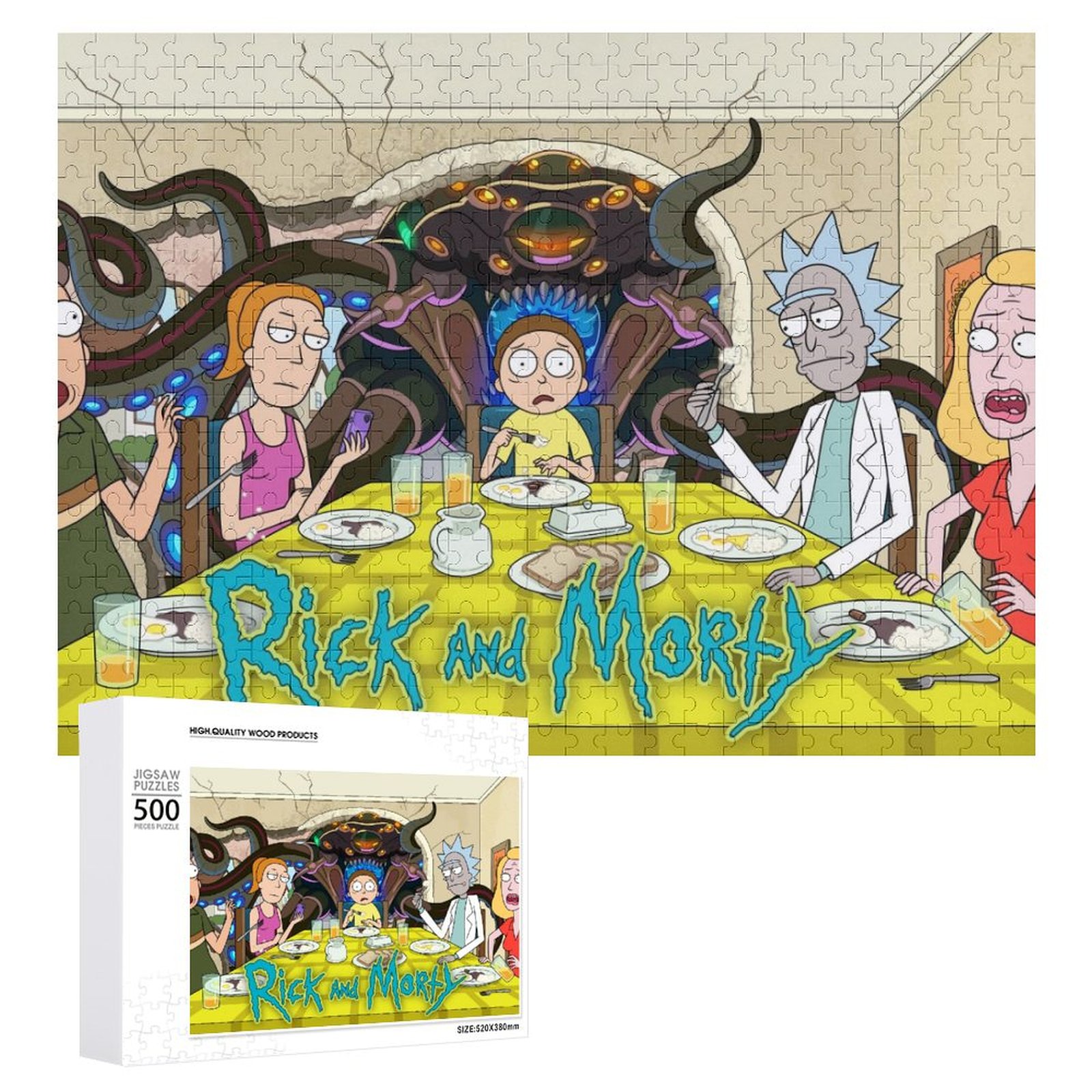 Rick And Morty Puzzle For Adults & Kids - 500 PCS Jigsaw Puzzle For ...