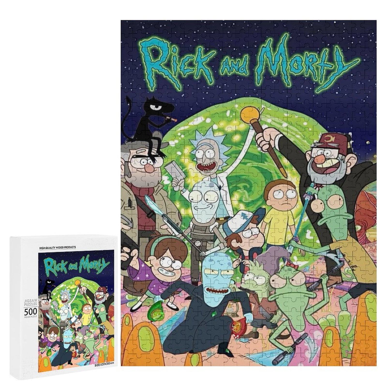 Rick And Morty Puzzle For Adults & Kids - 500 PCS Jigsaw Puzzle ...