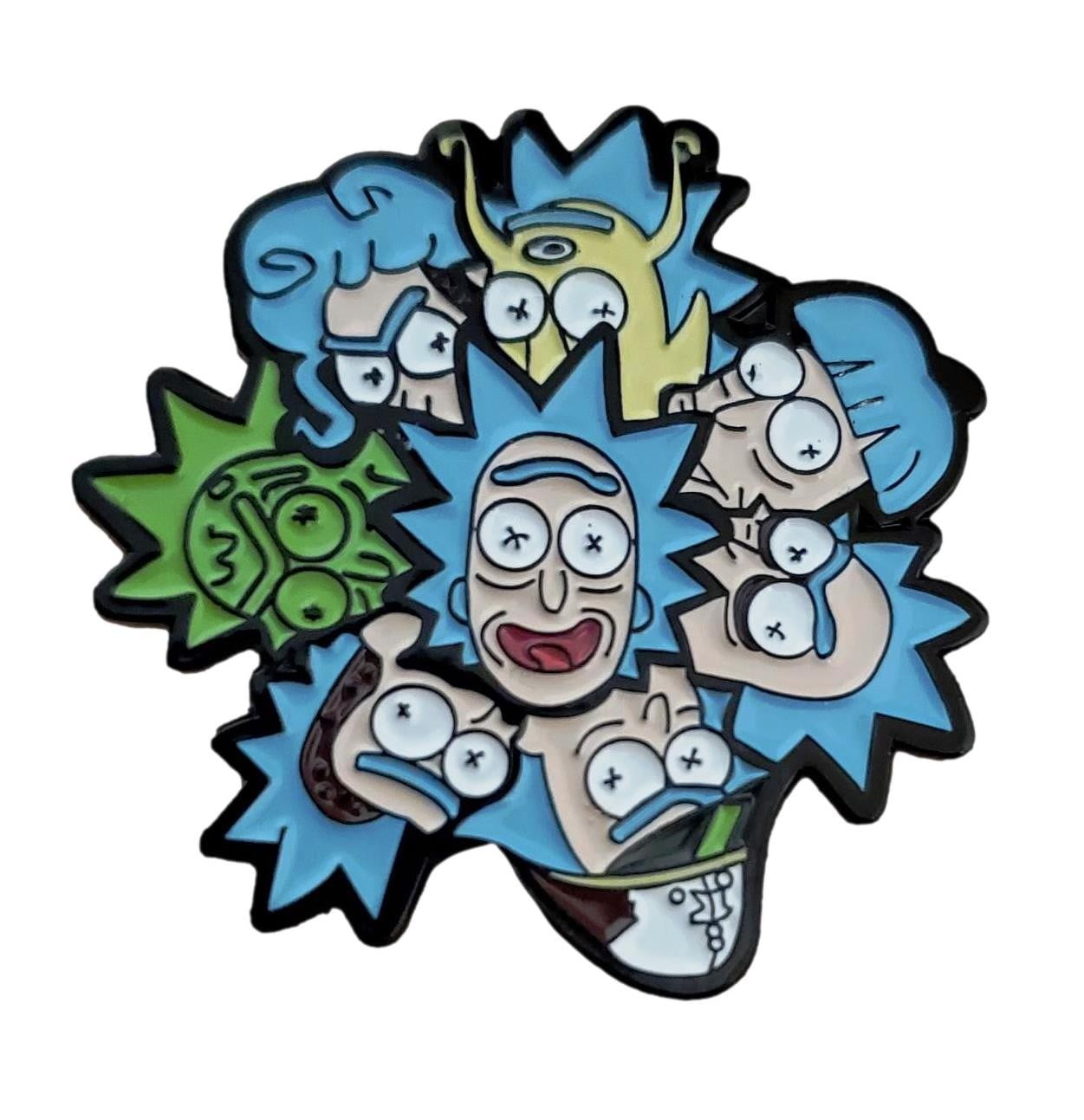 Rick And Morty Rick Faces 1.5 Inches Tall Enamel Metal Pin - Walmart.com