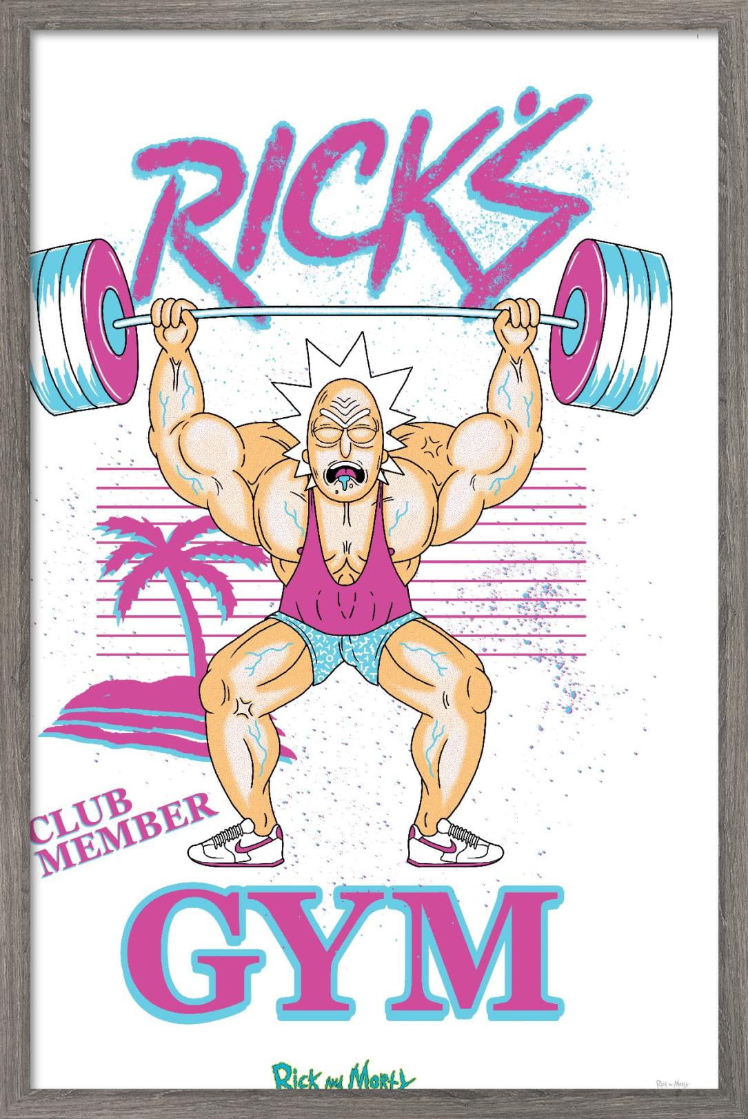 Rick And Morty - Rick's Gym Wall Poster, 22.375" x 34", Framed ...