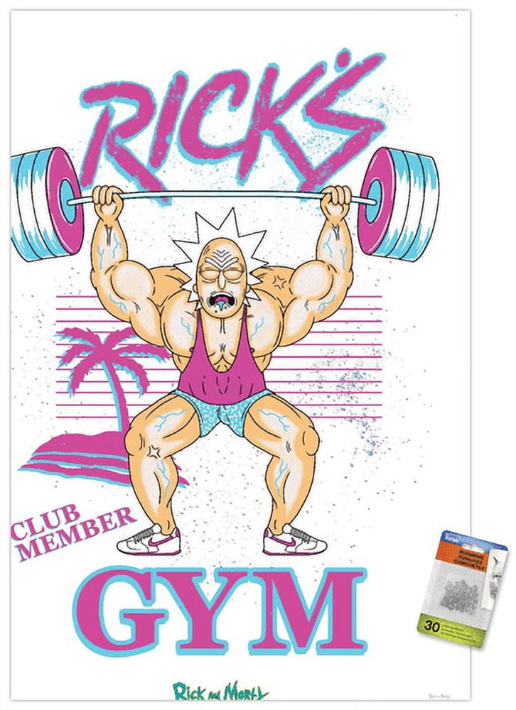 Rick And Morty - Rick's Gym Wall Poster with Push Pins, 22.375" x 34 ...