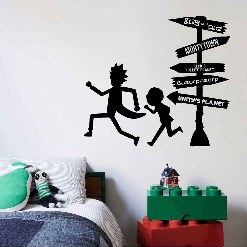 Rick And Morty Running Silhouette Mortytown Pathway Signage Unity's ...