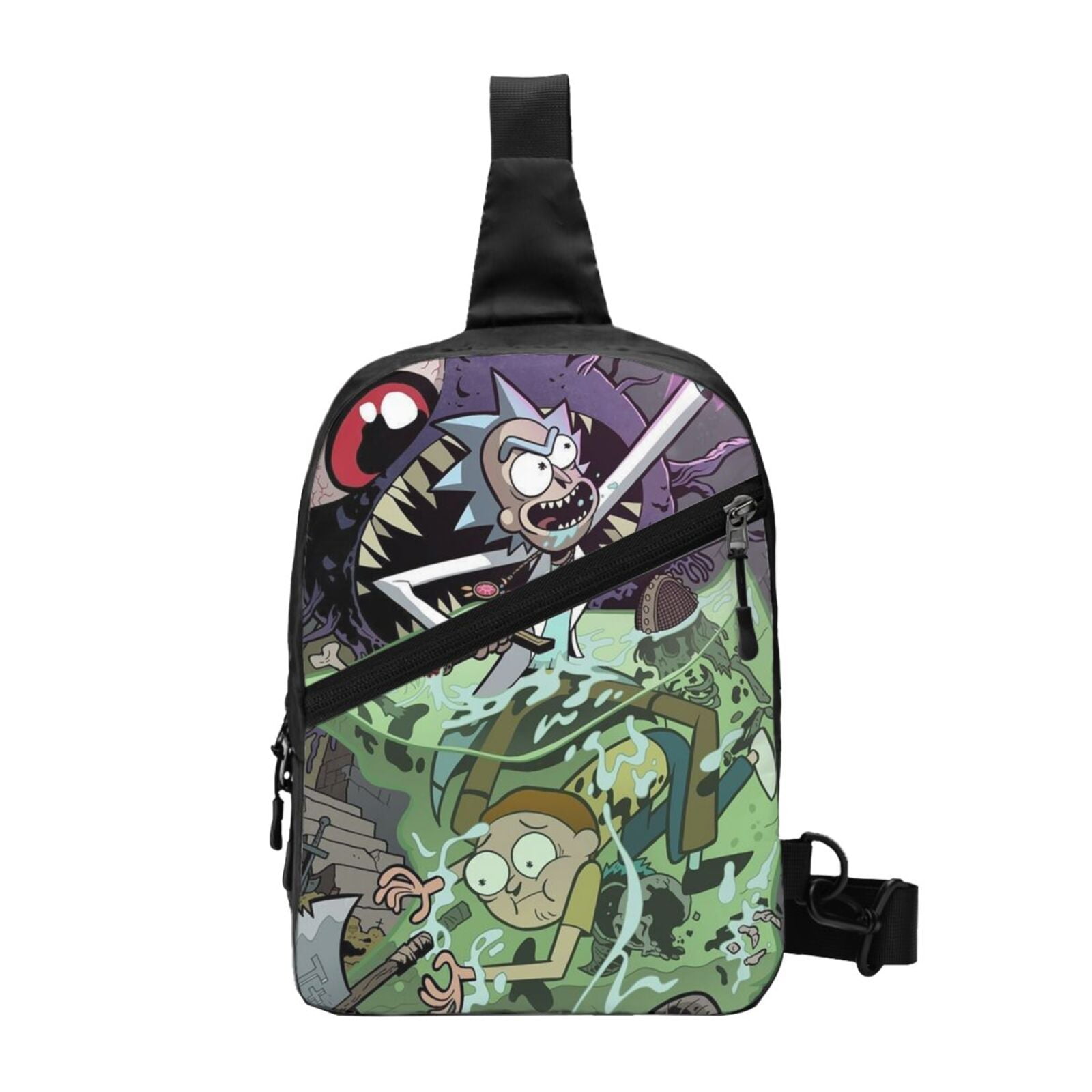 Rick And Morty Sling Crossbody Backpack Shoulder Bag Chest Bag Daypack ...