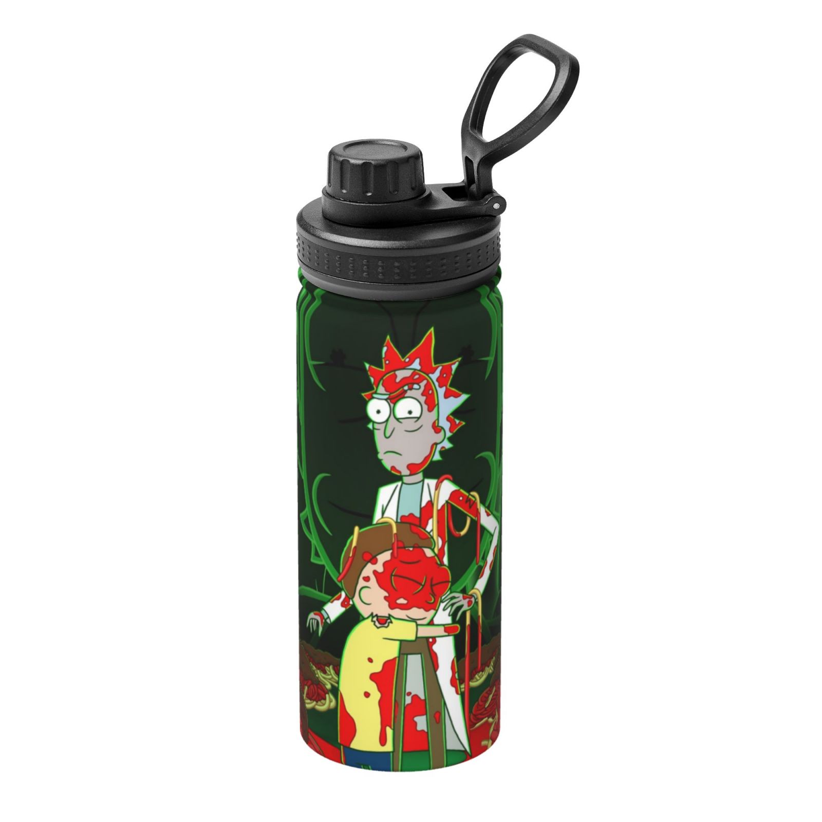 Rick And Morty Sports Insulated Water Bottle Stainless Steel Portable Cup Kids Thermos 18oz ...