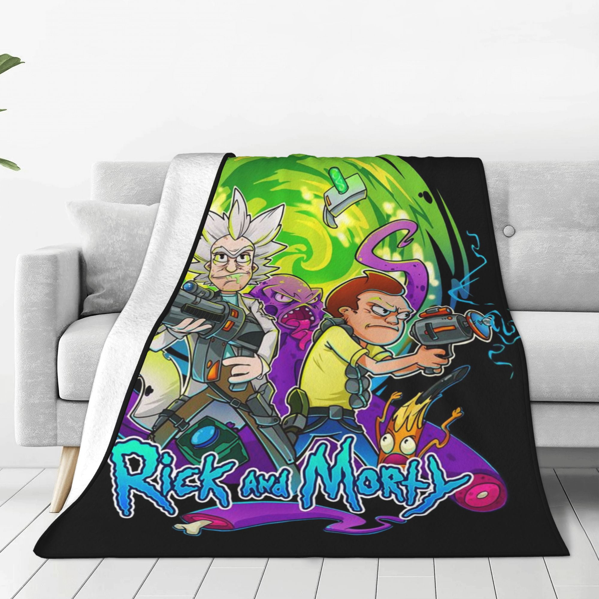 Rick And Morty Throw Blanket Soft Plush Travel Blanket For Bedroom ...