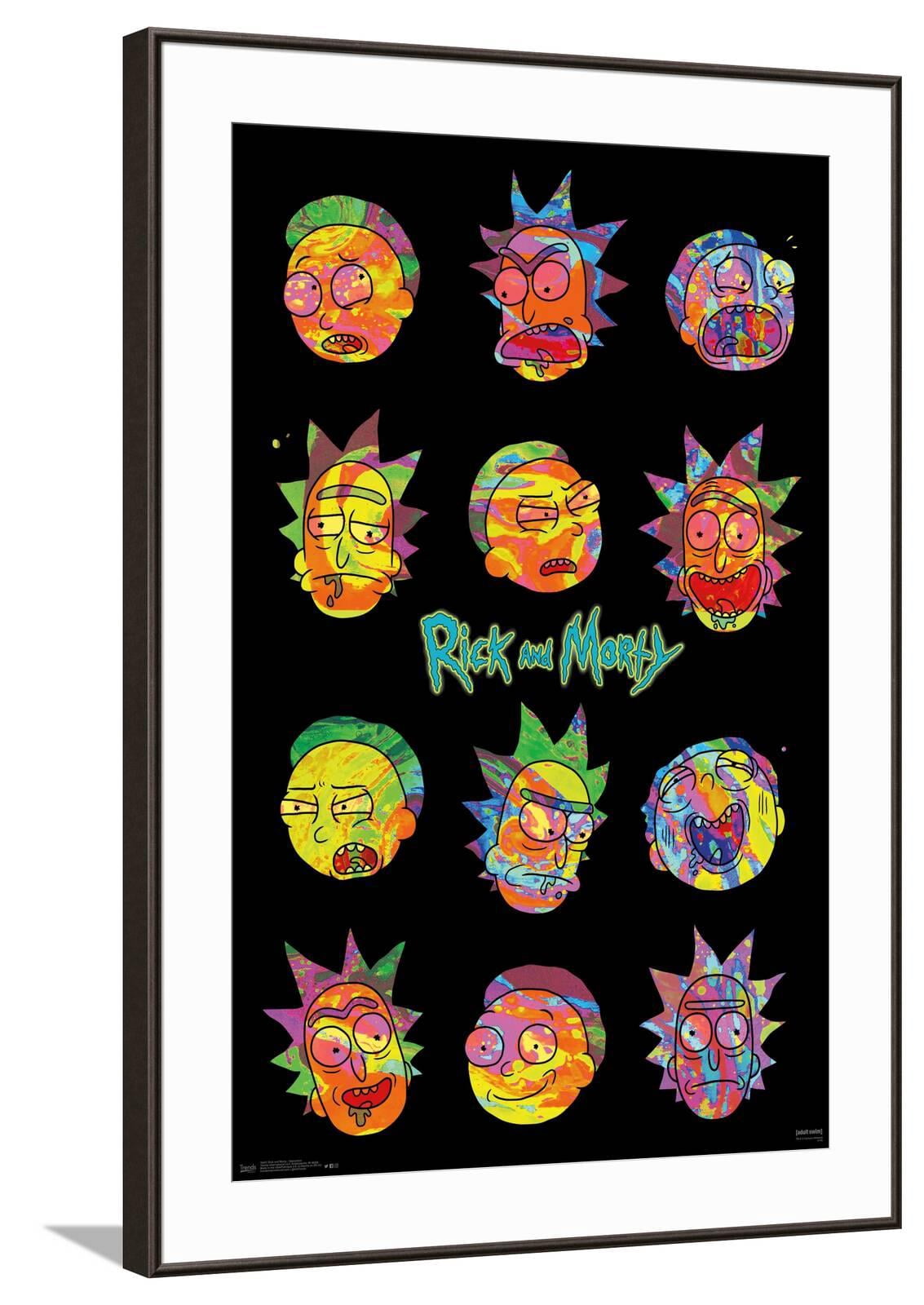 Rick And Morty - Vaporwave Canvas Wall Poster, 22.375" x 34" - Walmart.com