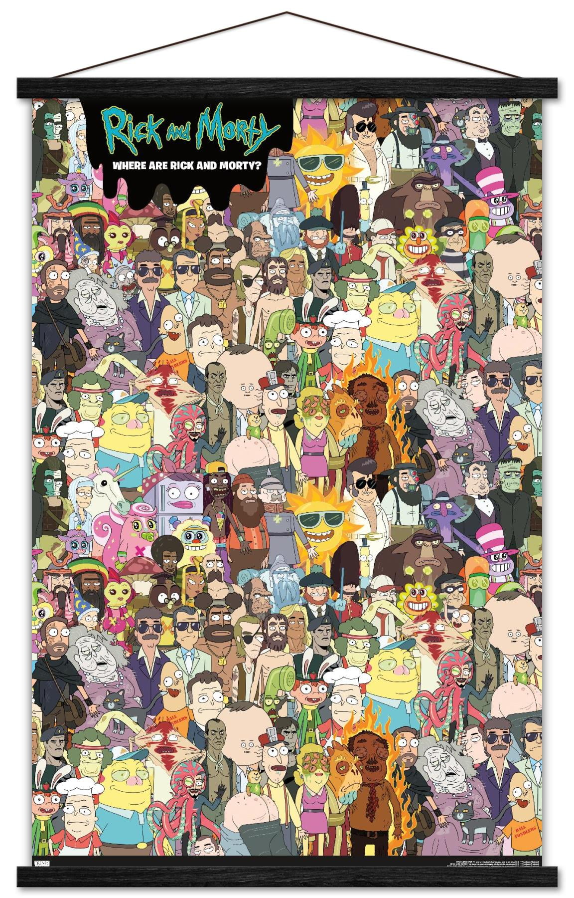Rick And Morty - Where's Rick? Wall Poster with Wooden Magnetic Frame ...