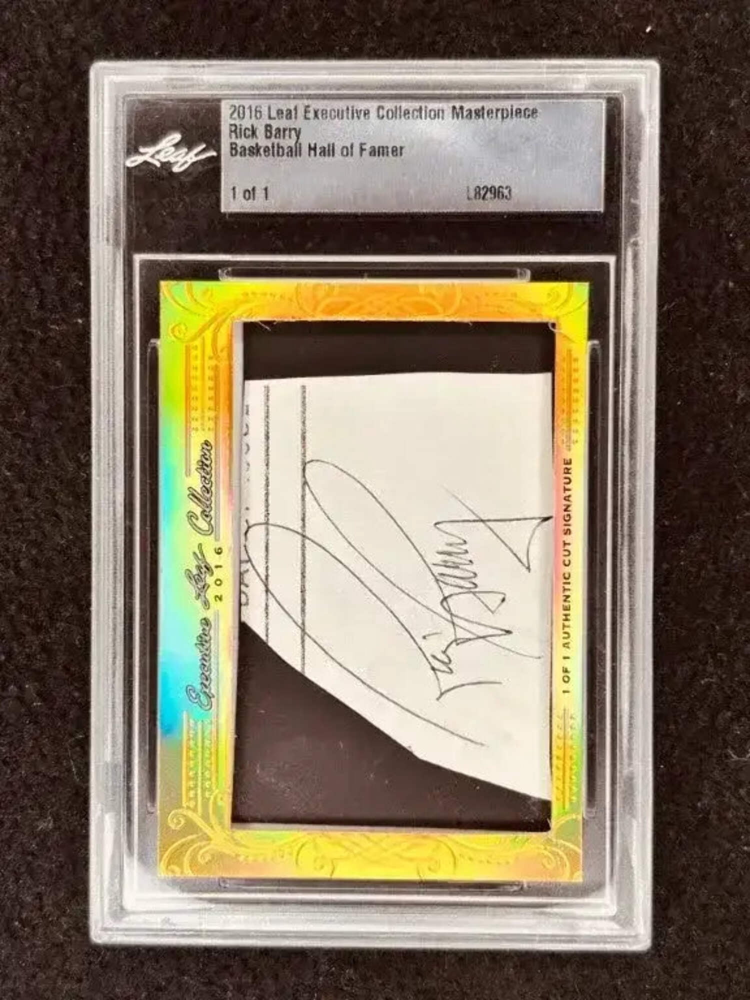 Rick Barry 2016 Leaf Masterpiece Cut Signature card 1/1 JSA Golden ...