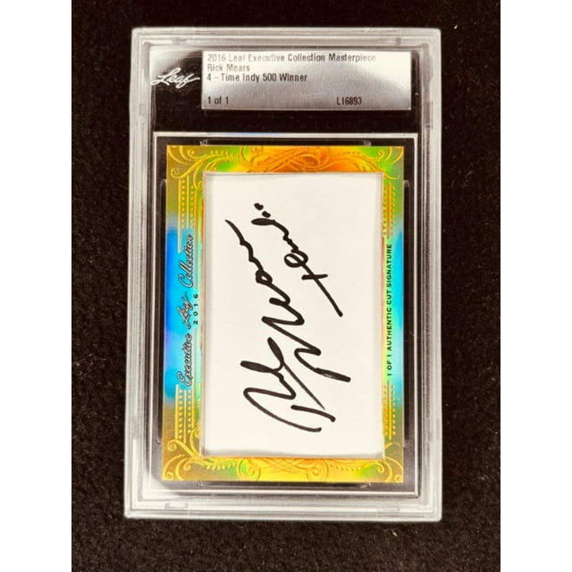 Rick Mears 2016 Leaf Masterpiece Cut Signature certified autograph ...