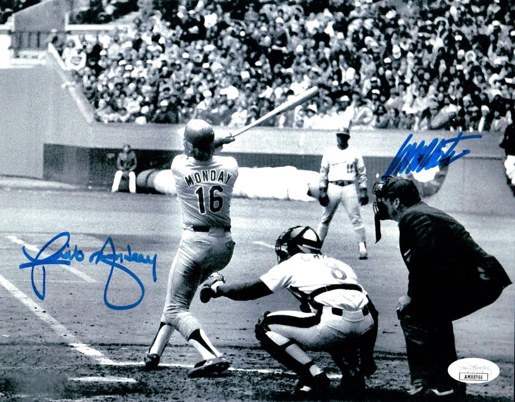 Rick Monday Manny Mota Dual Signed Autographed 8X10 Photo Dodgers B/W ...