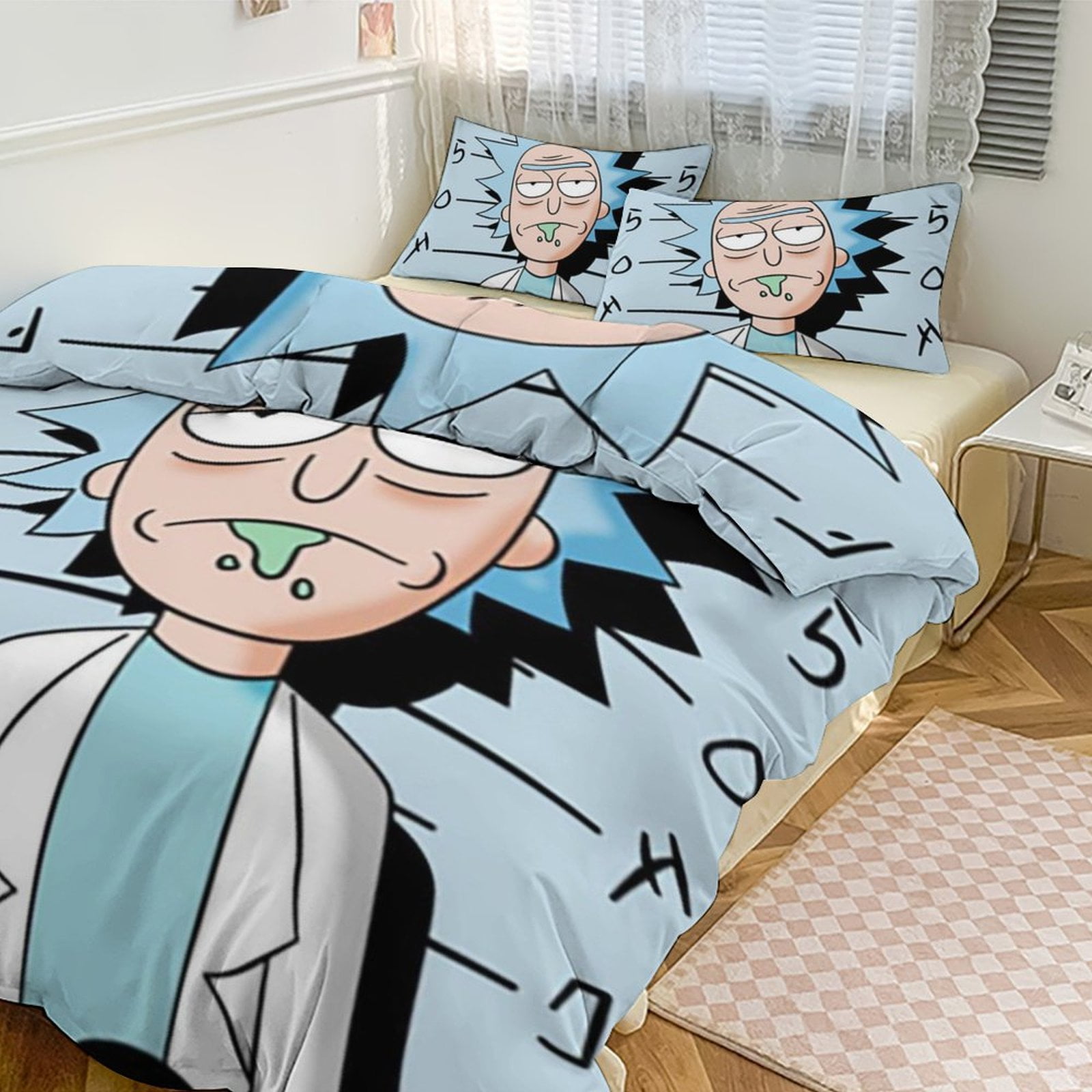 Rick And Morty 3 Pieces Bedding Set 3D Printed Lightweight Bed Quilt ...