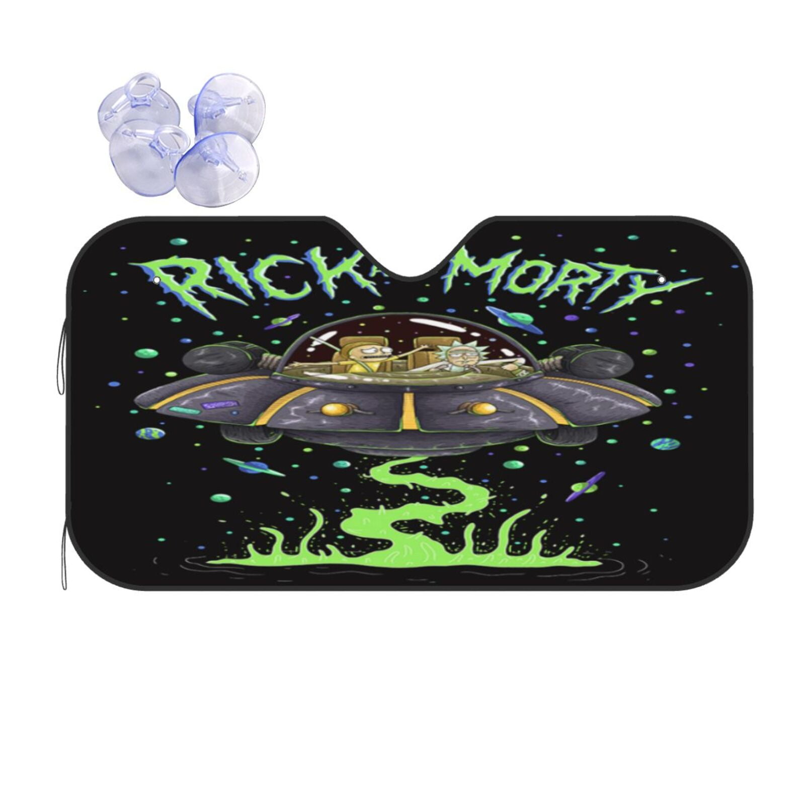 Rick and Mor-t Car Windshield Sunshade Front Window Sun Shades Folding ...