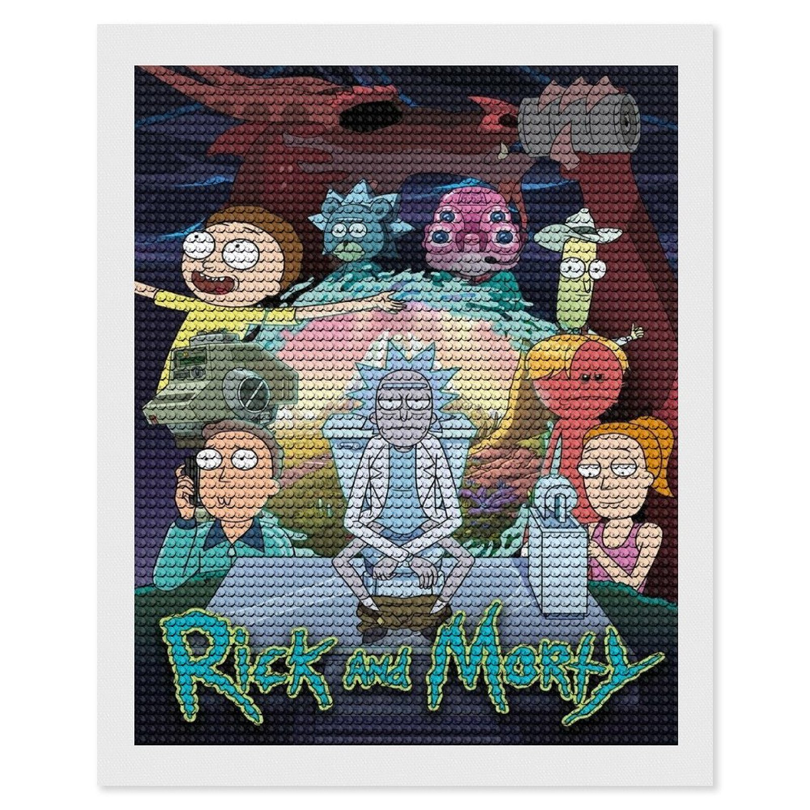 Rick and Mor-t Diamond Art Kits DIY 5D Anime Painting by Number Kits ...