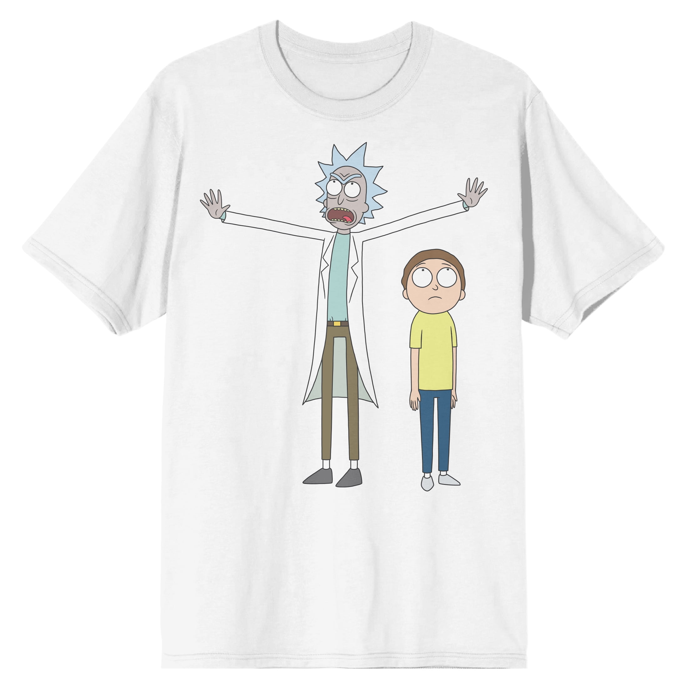Rick & Morty Front & Back Character Art Crew Neck Short Sleeve Men's ...