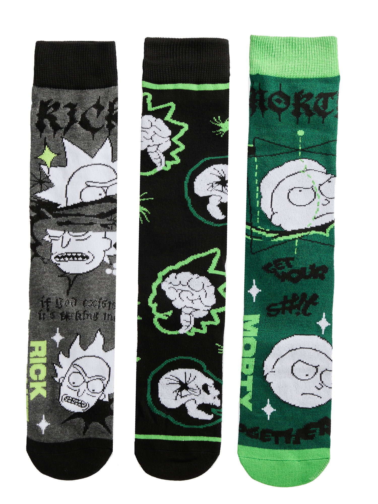 Rick & Morty Men's Crew Socks, 3-Pack - Walmart.com