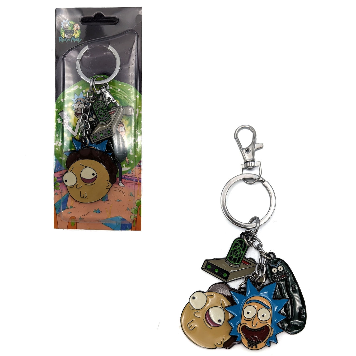 Rick Morty Pickle & Portal Gun - Rick and Morty 1" Keychain 4 pc ...