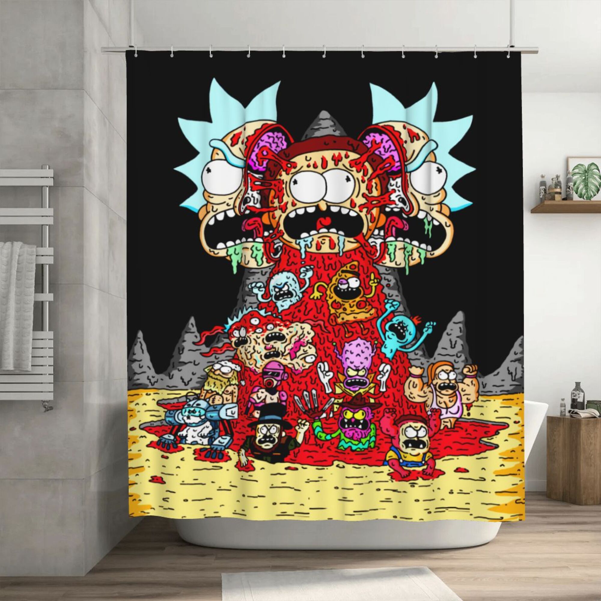 Rick and Morty Shower Curtain, 72 x 72 inch Waterproof Fabric Shower ...