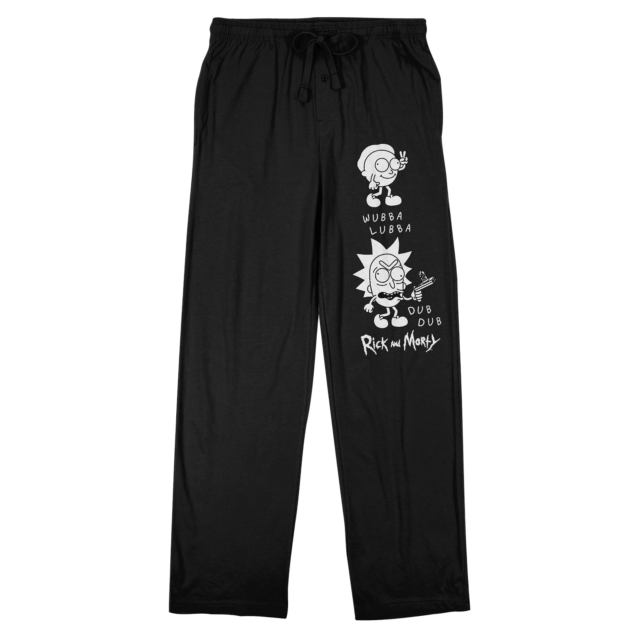 Rick & Morty Wubba Lubba Dub Dub Men's Black Sleep Pajama Pants-Large ...