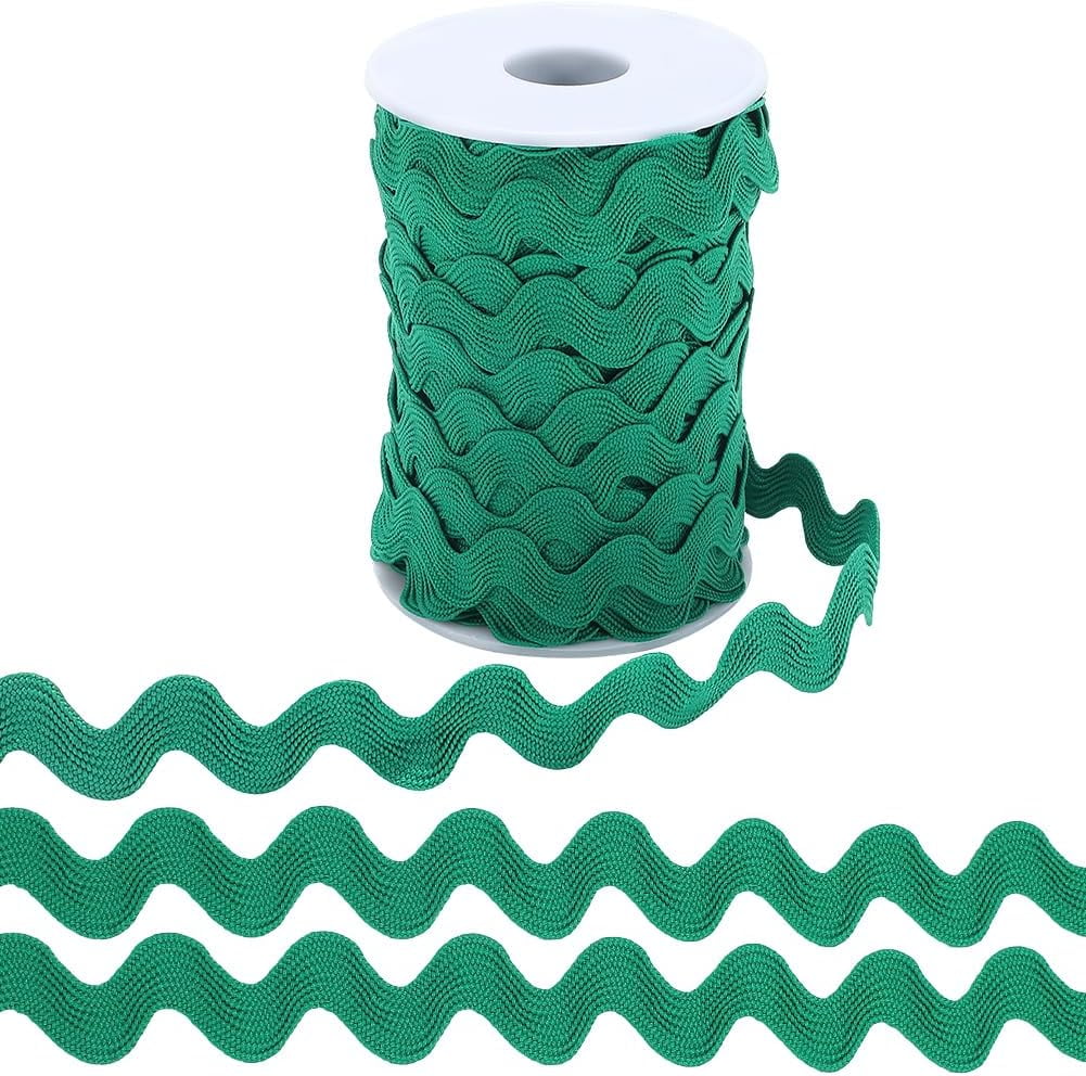 Rick Rack Trim 25 Yards 10mm Wide RIC Rac Ribbon Green Wave Bending ...