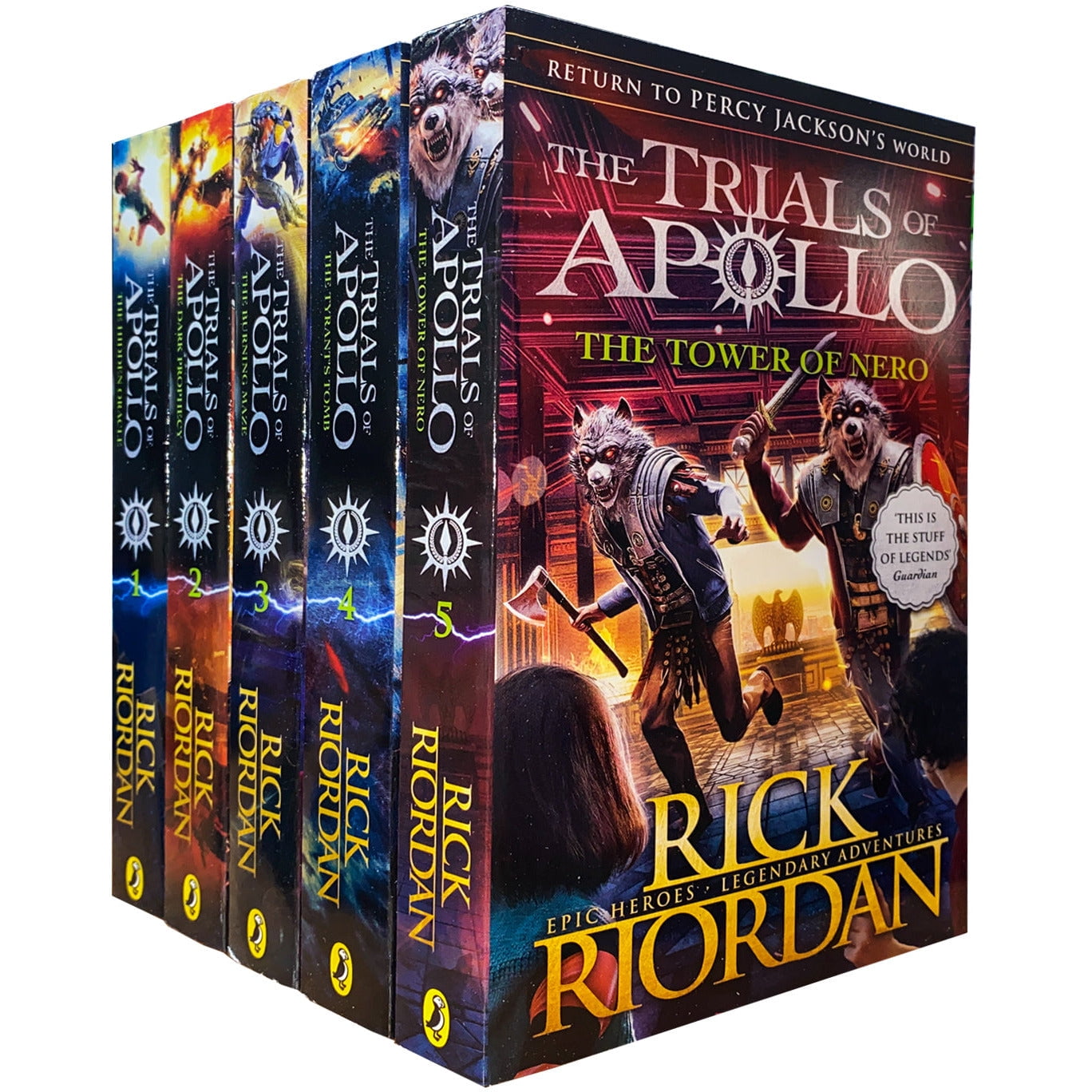 Rick Riordan Trials of Apollo Series 5 Books Collection Set - The Tower ...