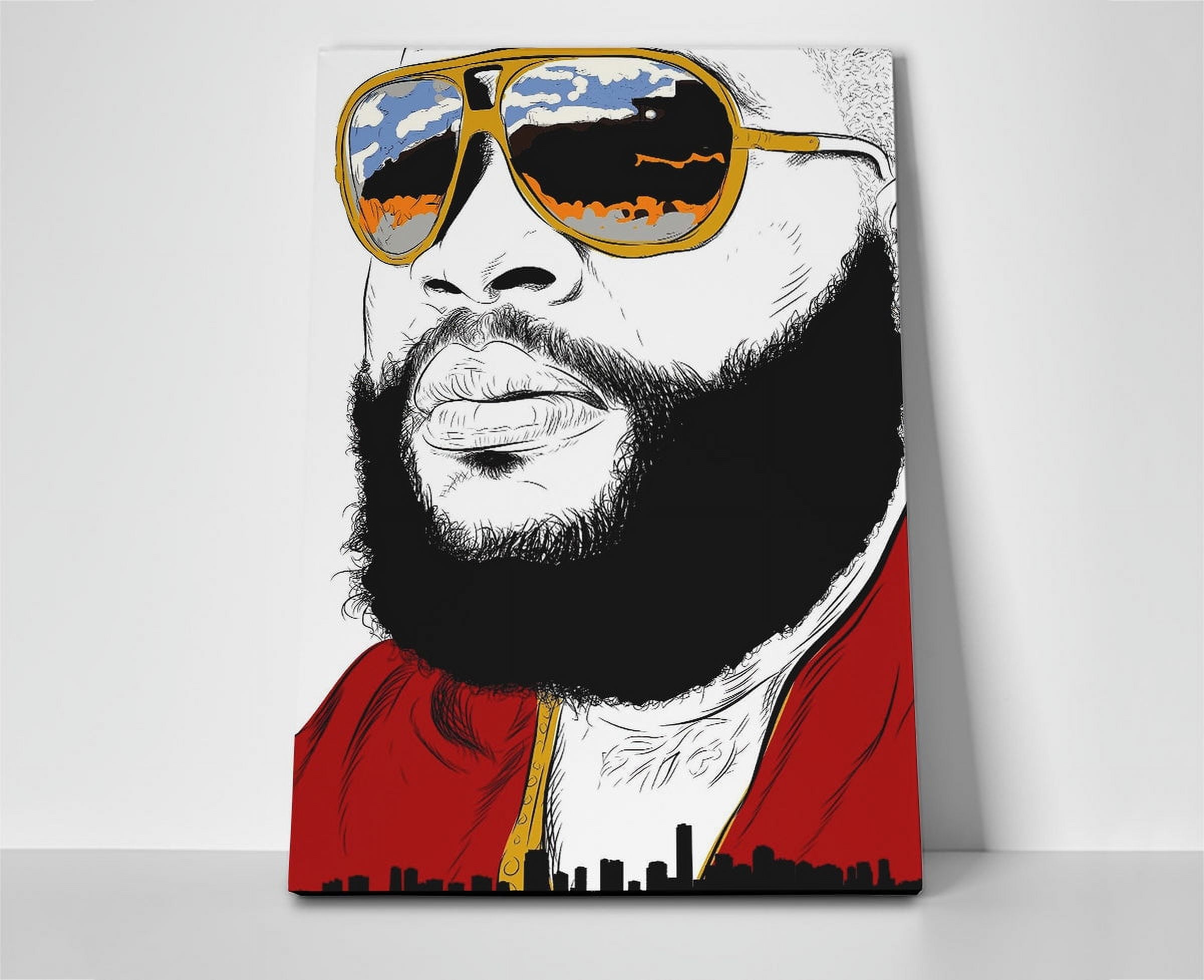 Rick Ross Rap Poster or Wrapped Canvas - Walmart.com