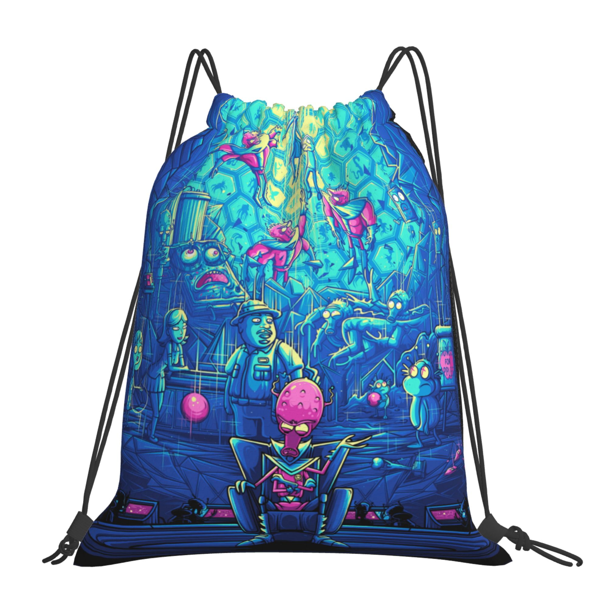 Rick and Monty Drawstring Bags, Simple Casual Drawstring Sling Bag ...