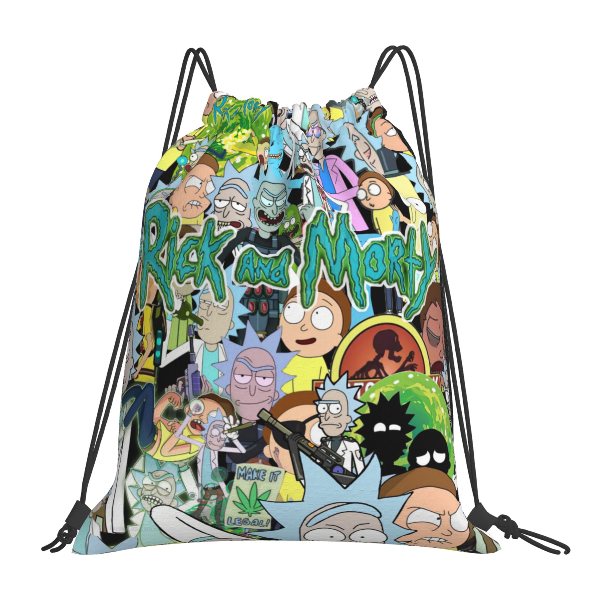 Rick and Monty Drawstring Bags, Simple Casual Drawstring Sling Bag ...