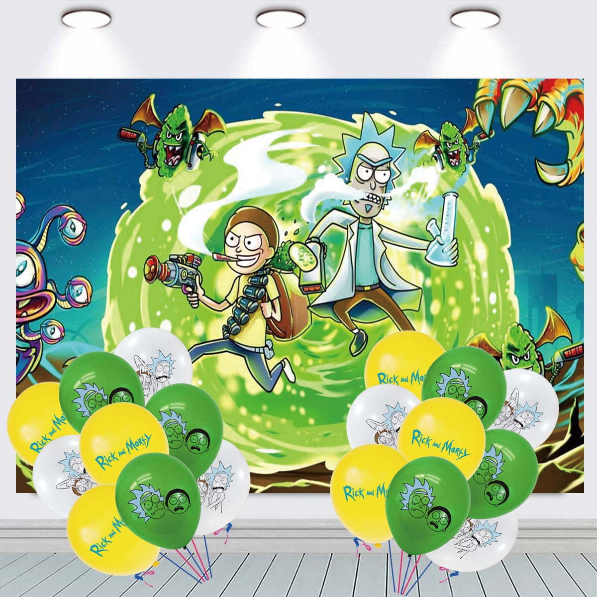 Rick and Morty Backdrop Banner Balloons Party Decorations Supplies ...