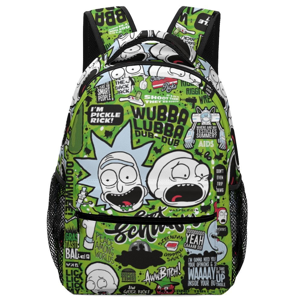 Rick and Morty Backpack with Safety Whistle, Comfortable Great for ...