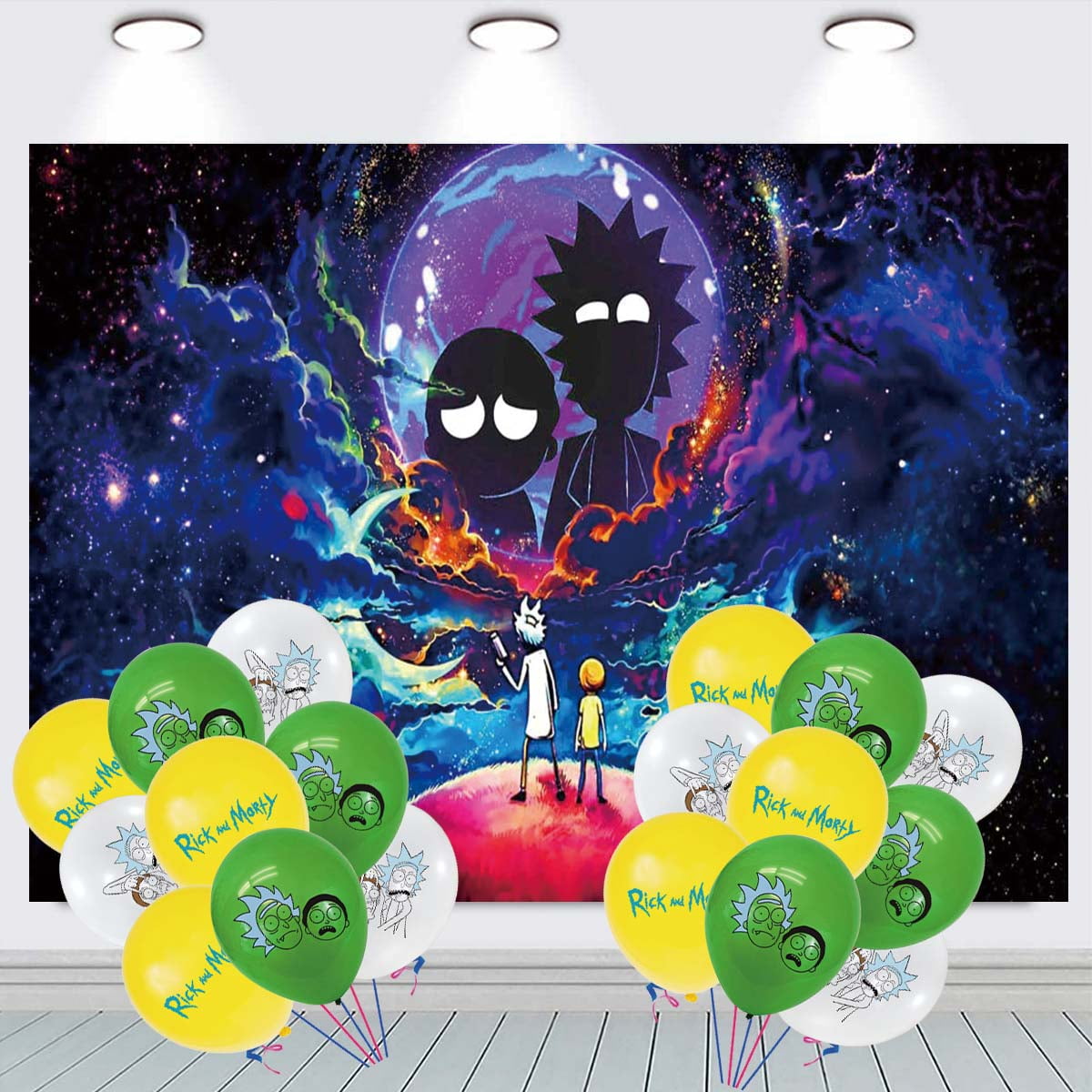 Rick and Morty Balloons Taspestry Backdrop Banner Wall Decor Party ...