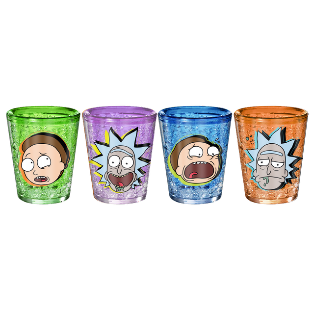 Rick and Morty 4pc Plastic Freeze Gel Mini Cups - Gift - Walmart.com