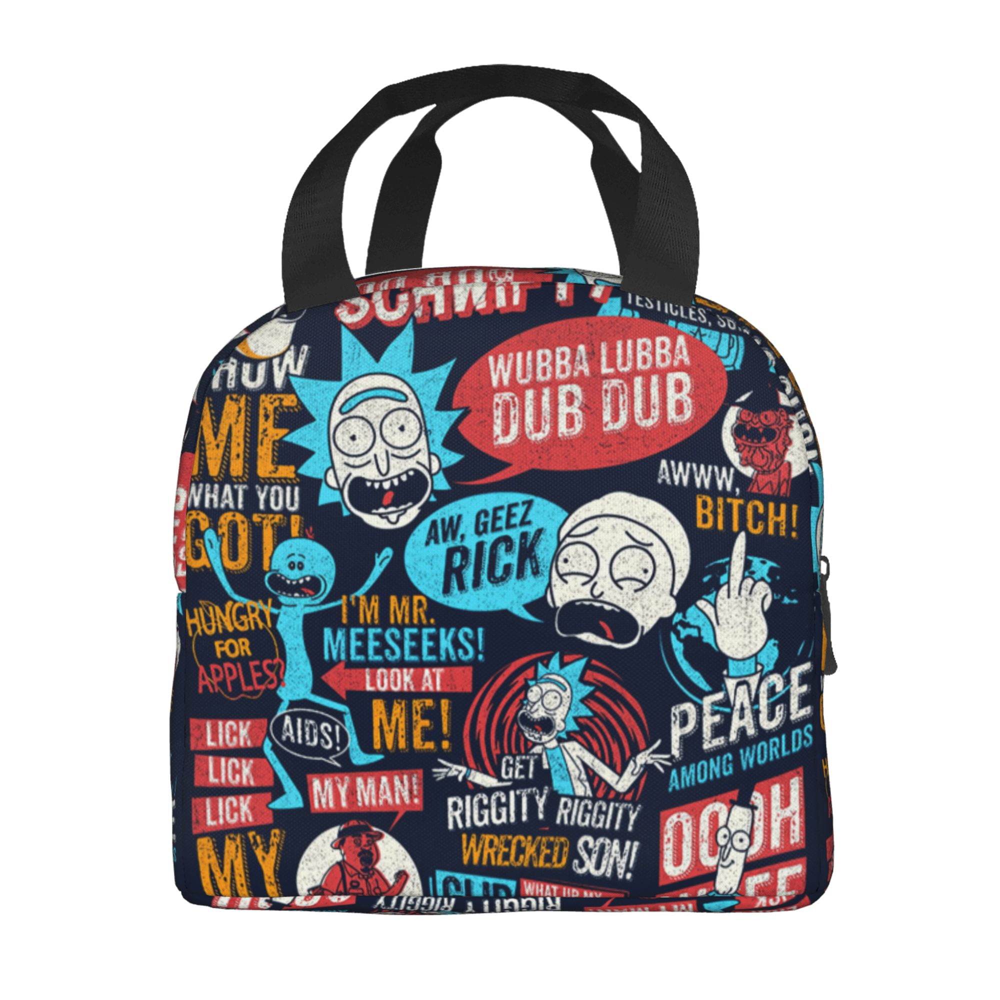 Rick and Morty Insulated Lunch Bag, Reusable Lunch Box Container ...