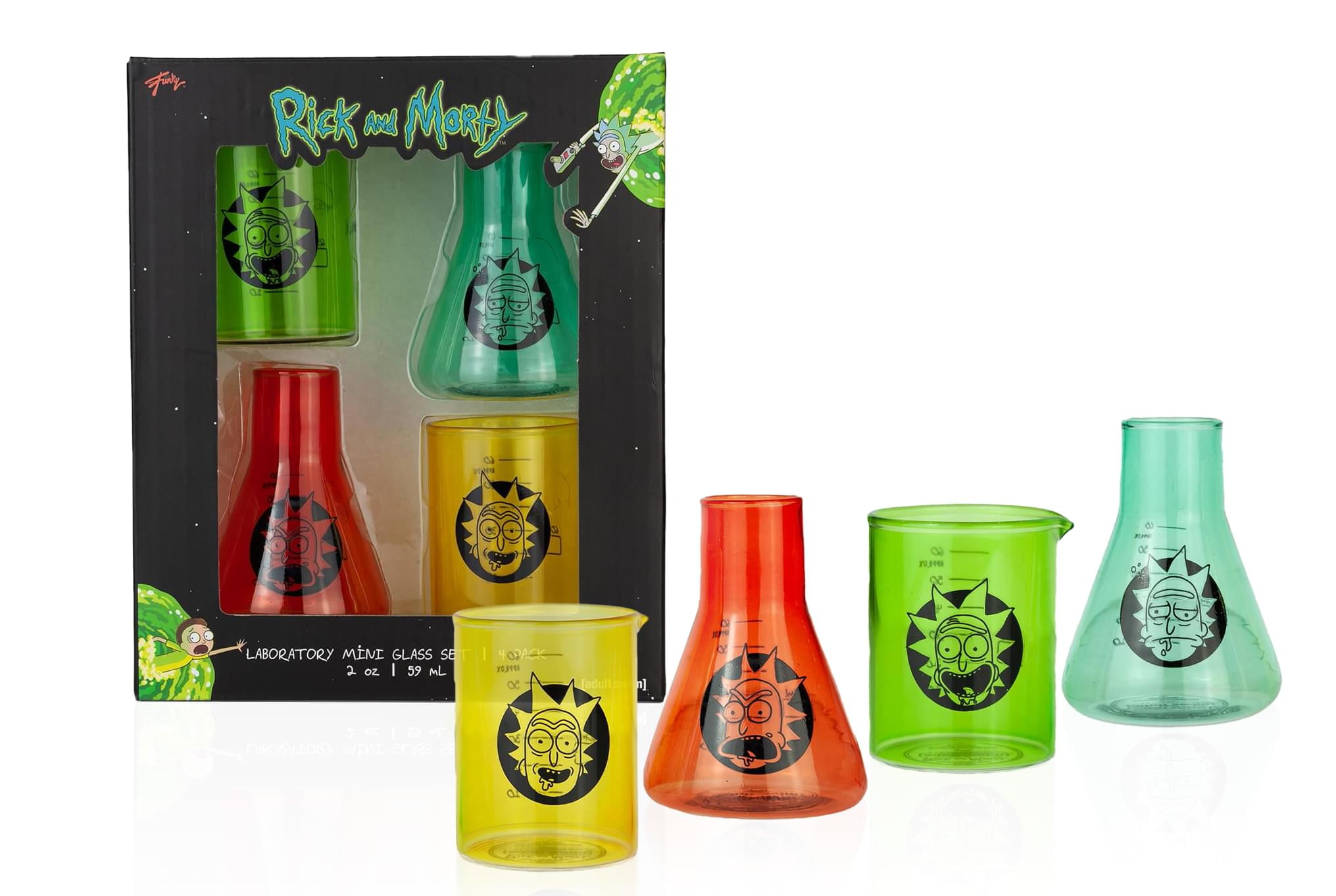 Rick and Morty Laboratory Beakers 2oz Shot Glasses | Set of 4 - Walmart.com