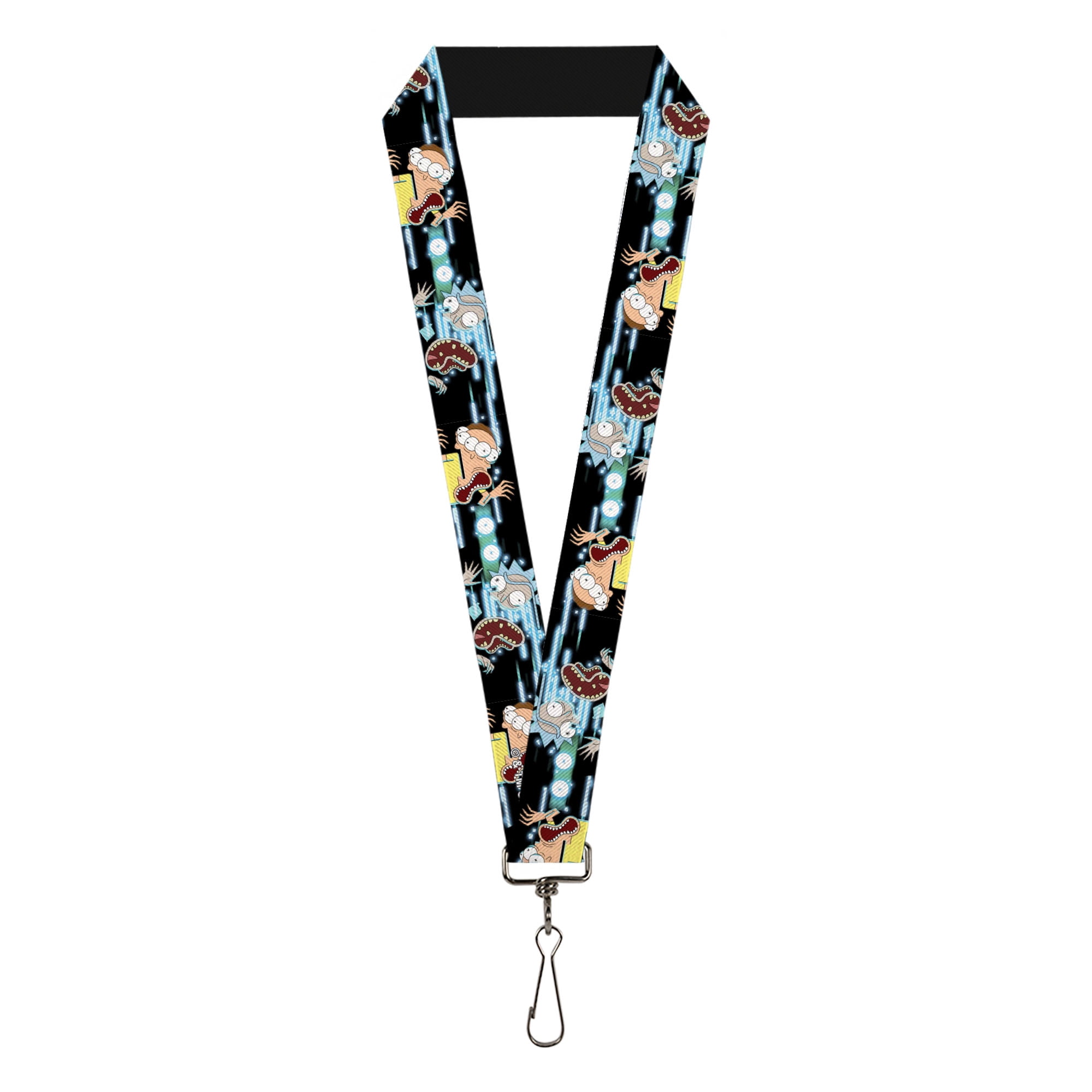 Rick and Morty Lanyard, Rick and Morty Face Glitch Pose Black Blues ...