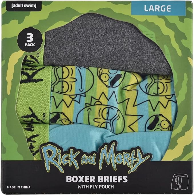 Rick and Morty Men's 3-Pack Multicolor Boxer Briefs - Walmart.com