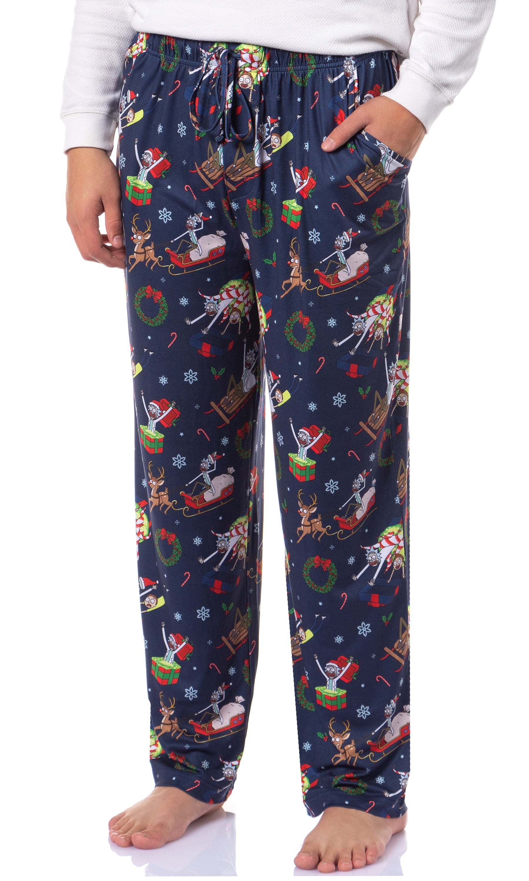 Rick and Morty Men's Christmas Sleep Tossed Print Sleep Pajama Pants ...