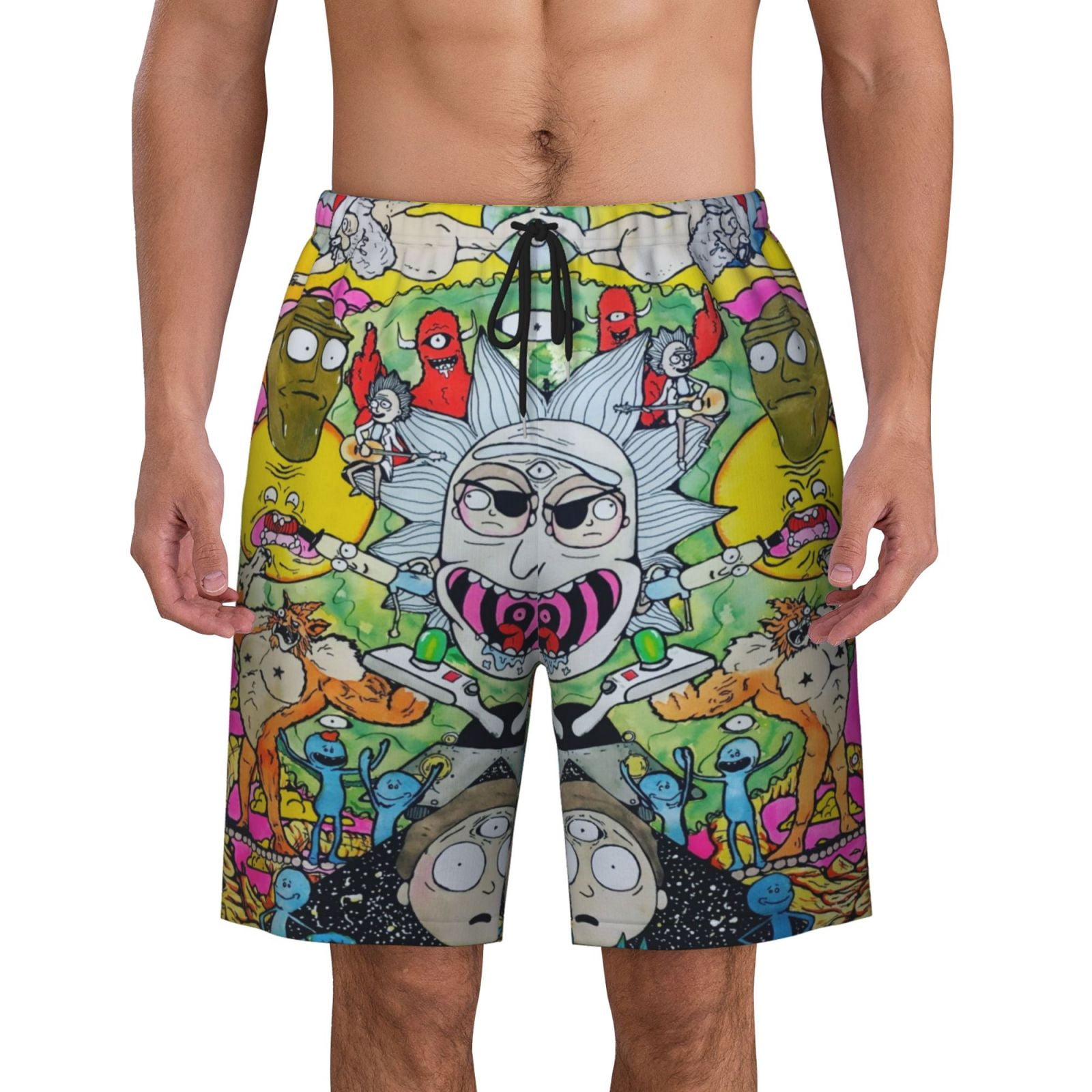 Rick and Morty Men's Swim Trunks Quick Dry Board Shorts Bathing Suit ...