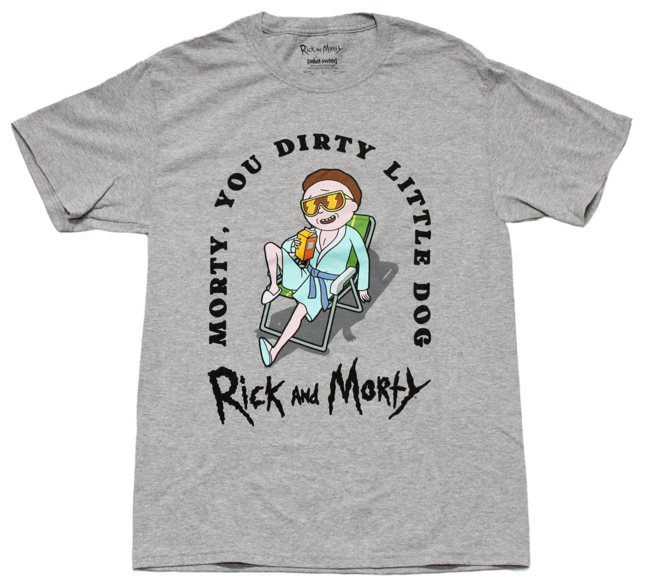 Rick and Morty Mens T-Shirt - "You Dirty Little Dog" Morty (Small ...