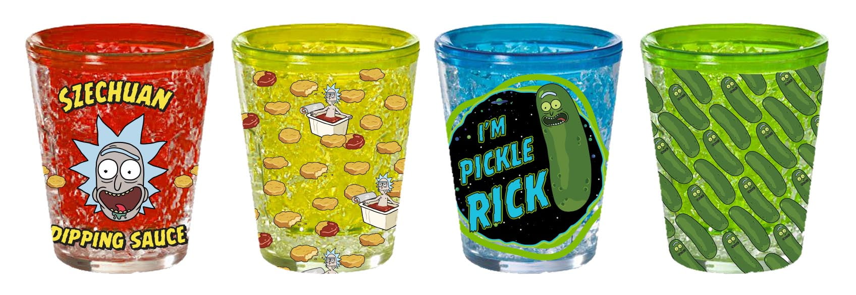 Rick and Morty Multi 4pc Plastic Freeze Gel Mini Cup - Walmart Business ...