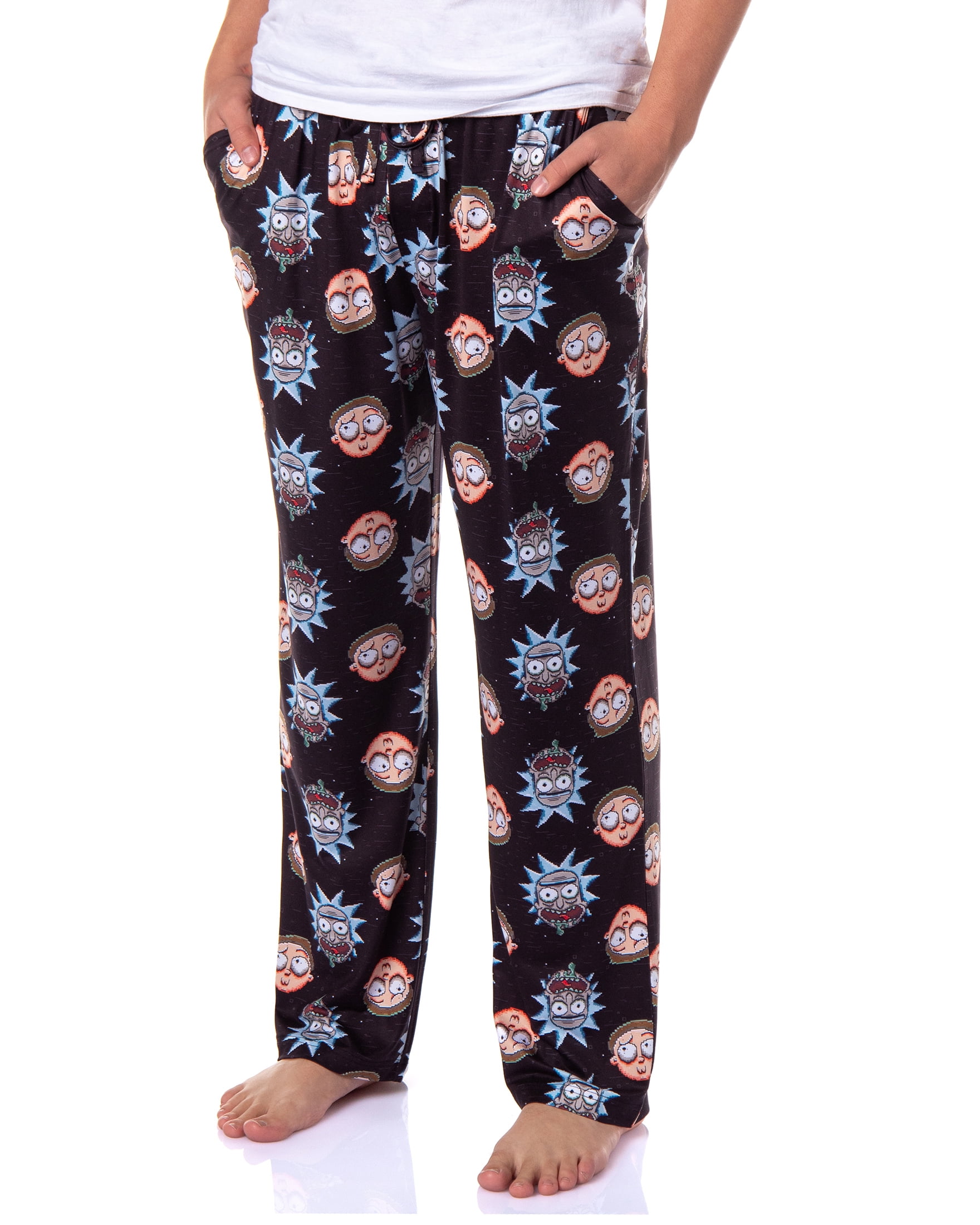 Rick and Morty Pajamas Men's Pixel Face 8 Bit Print Sleep Pajama Pants ...
