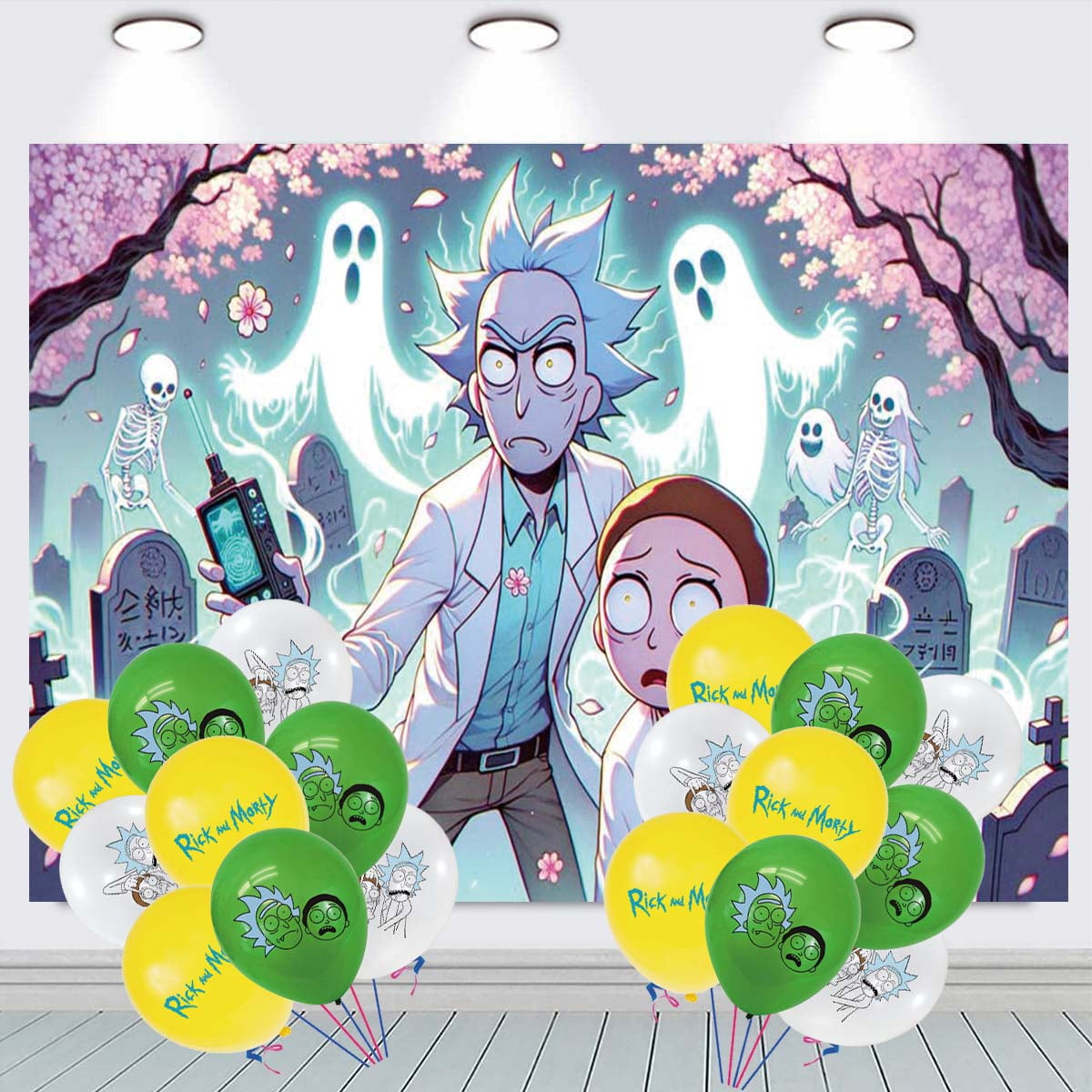 Rick and Morty Party Decorations Balloons Taspestry Backdrop Banner ...